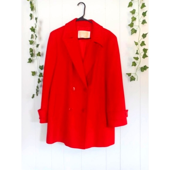 Pendleton | Jackets & Coats | Vintage Red Pendleton Wool Pea Coat ...